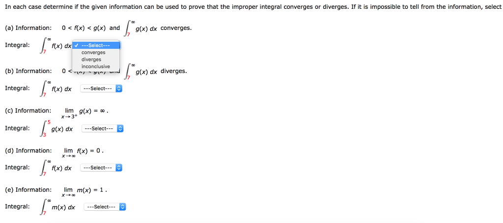 Solved Determine if each improper integral converges or | Chegg.com
