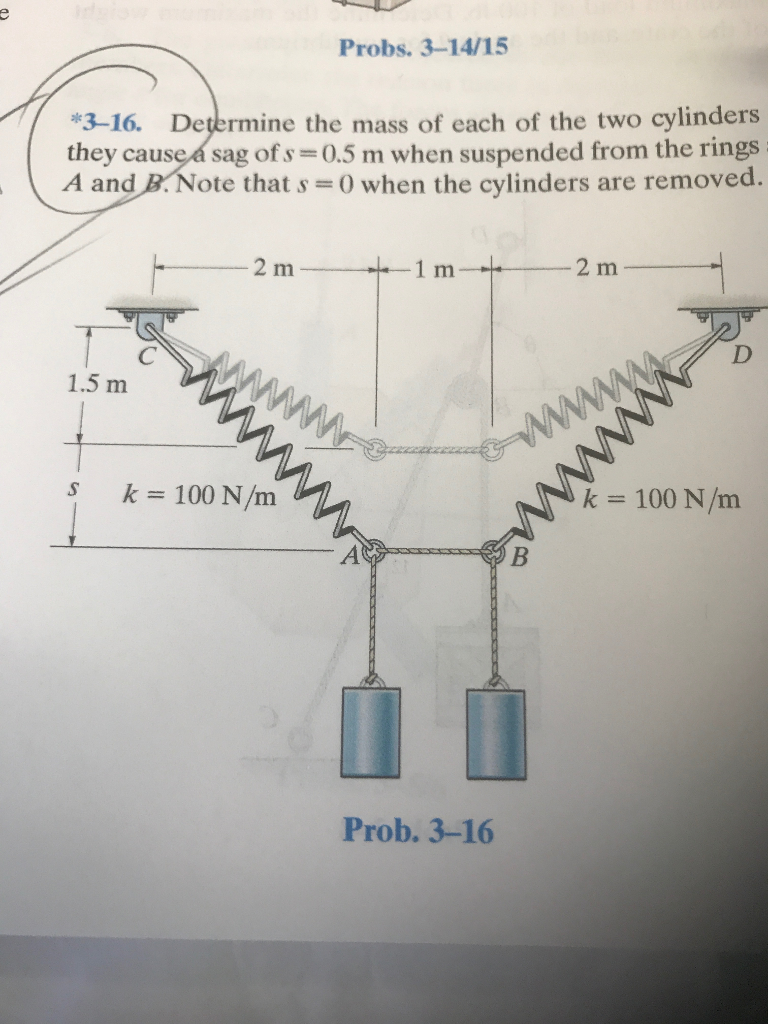 Solved Determine the mass of each of the two cylinders they | Chegg.com