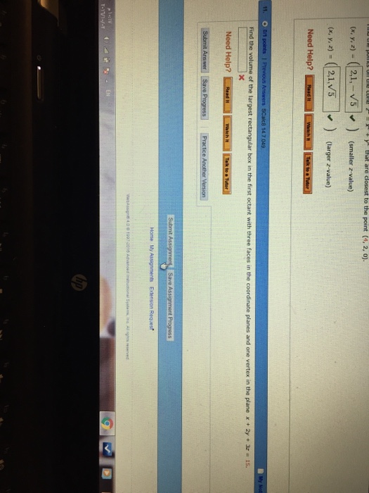 Solved Find the volume of the largest rectangular box in the | Chegg.com