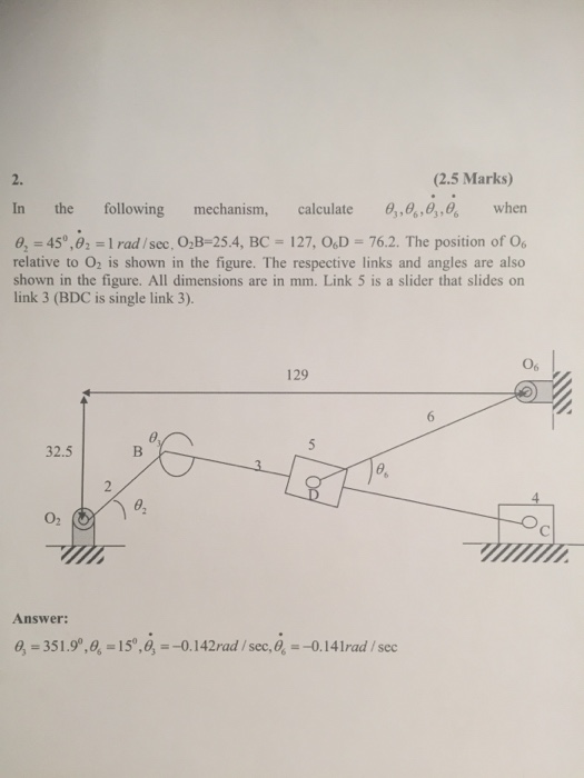 Solved In the following mechanism, calculate theta 3, theta | Chegg.com