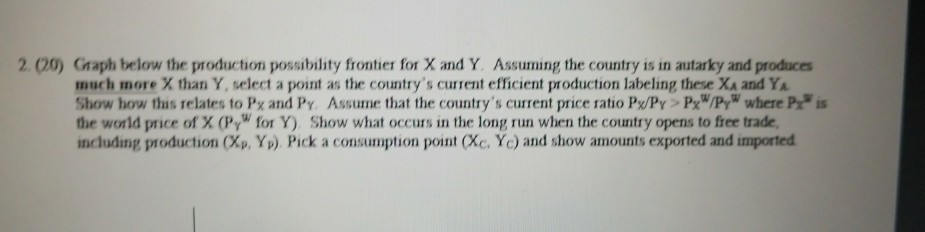 Solved 2. 00) Graph below the production possibility | Chegg.com