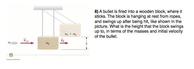 Solved A bullet is fired into a wooden block, where it | Chegg.com