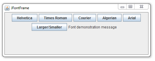 Solved Create a JFrame that holds five buttons with the | Chegg.com