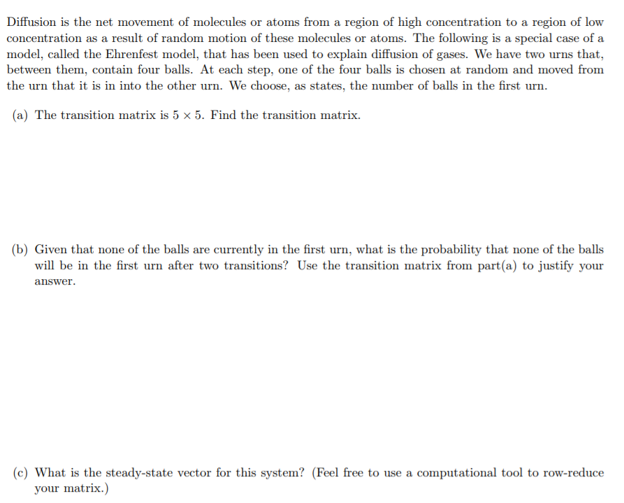 Solved Diffusion is the net movement of molecules or atoms | Chegg.com