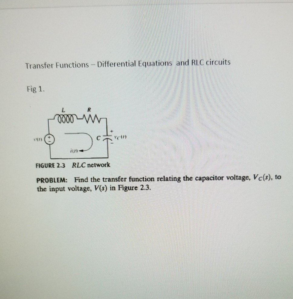 Solved Transfer Functions - Differential Equations and RILC | Chegg.com