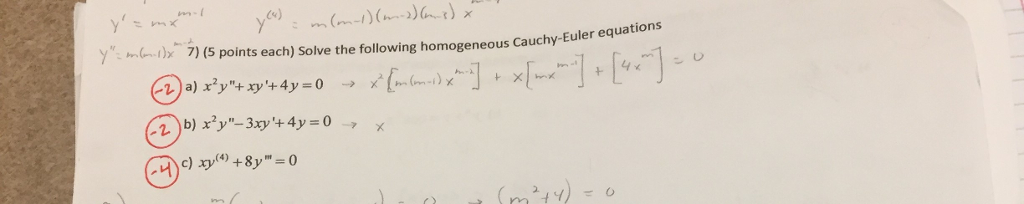 Solved Solve the following homogeneous Cauchy-Euler | Chegg.com