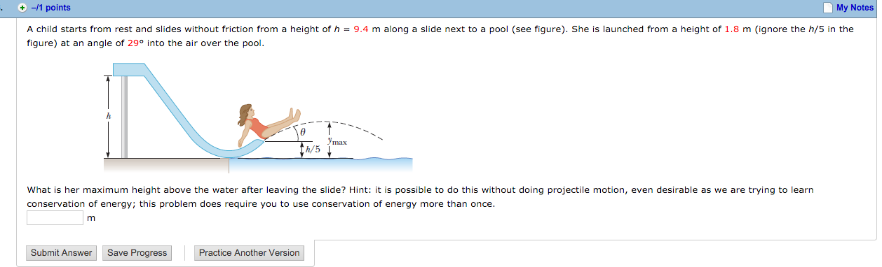 Solved A child starts from rest and slides without friction | Chegg.com
