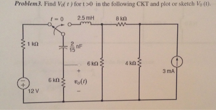 Solved Find V naught as a function of t for t > 0 in the | Chegg.com