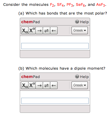 Solved Consider the molecules F2, SF4, PF3, SeF6, and AsF3. | Chegg.com