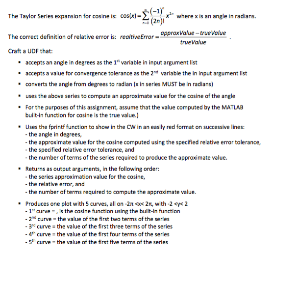 Solved The Taylor Series expansion for cosine is: co)x where | Chegg.com