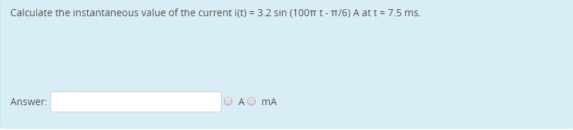 Solved Calculate the instantaneous value of the current i(t) | Chegg.com