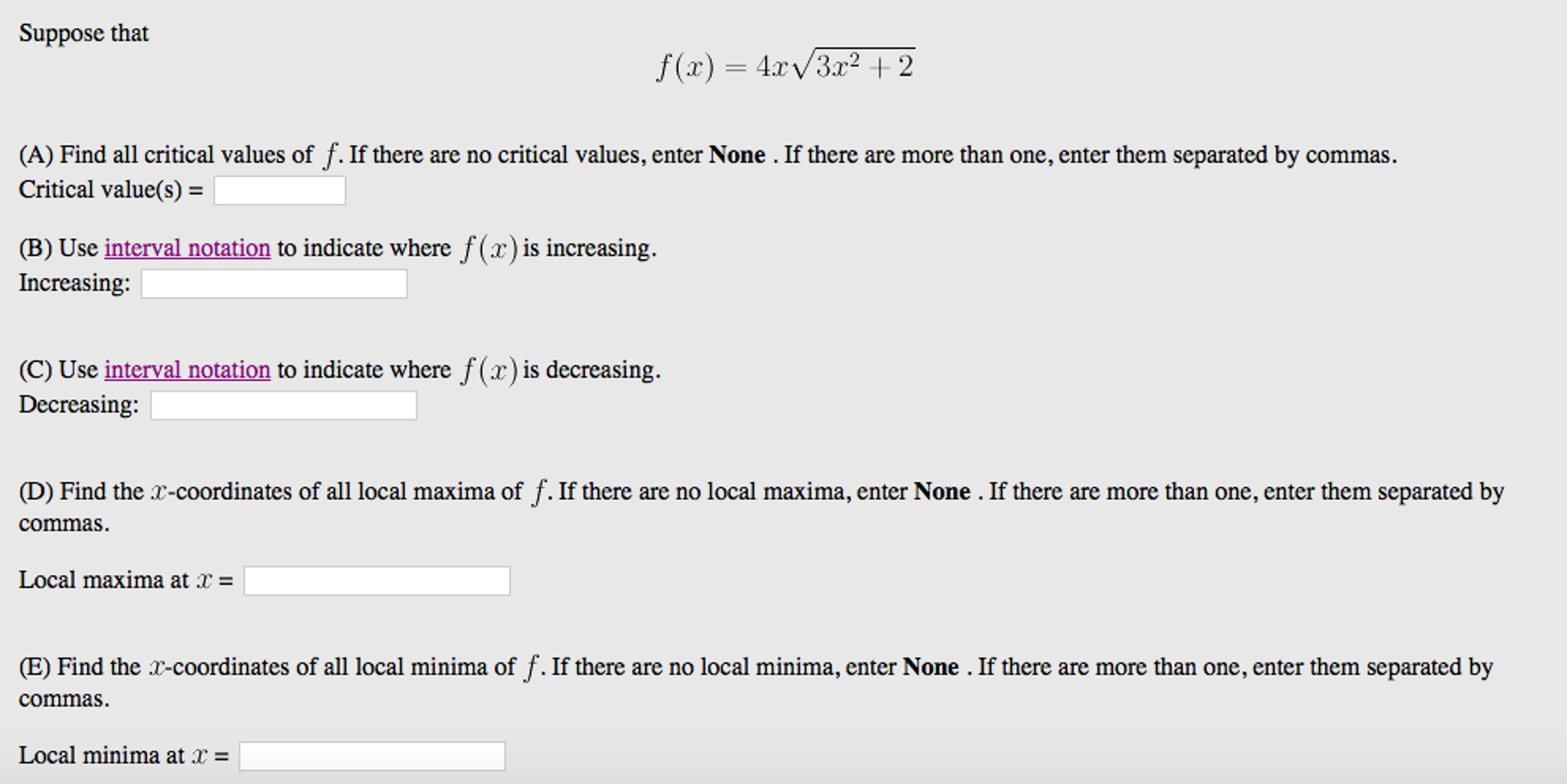 Solved Suppose That A Find All Critical Values Of F If