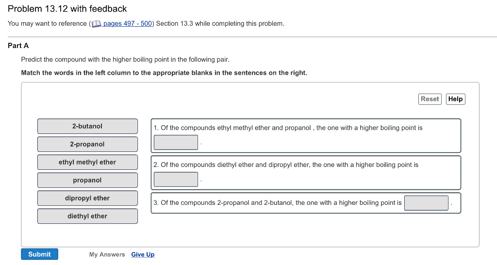 Solved Predict the compound with the higher boiling point in | Chegg.com