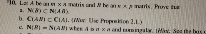 Let A be an m x n matrix and B be an n x p matrix. | Chegg.com