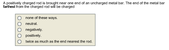 Solved A positively charged rod is brought near one end of | Chegg.com
