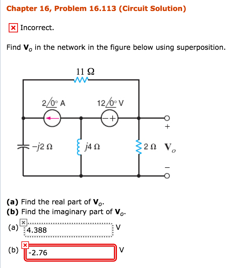 Solved Find V_o in the network in the figure below using | Chegg.com