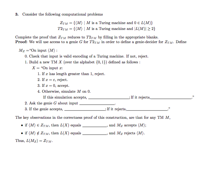 3. Consider the following computational problems | Chegg.com