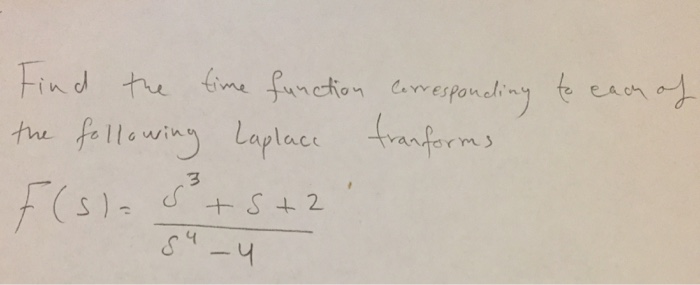 Solved Find the time function corresponding to each of the | Chegg.com