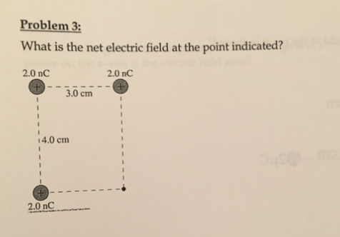 Solved Problem 3: What is the net electric field at the | Chegg.com