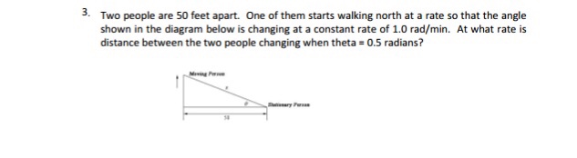 Solved Two people are 50 feet apart. One of them starts | Chegg.com