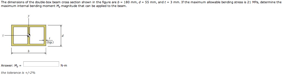 Solved The dimensions of the double-box beam cross section | Chegg.com