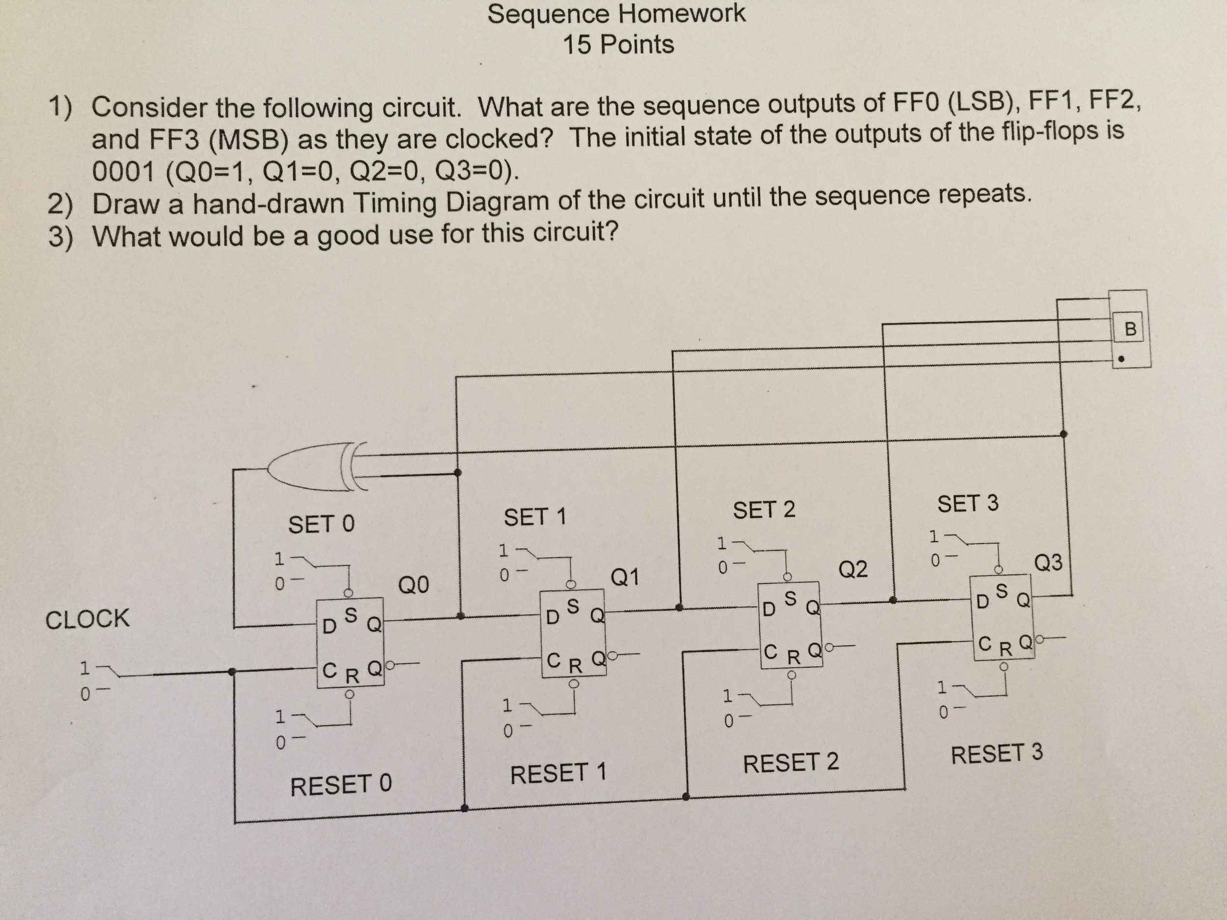Solved Consider The Following Circuit What Are The Sequence 