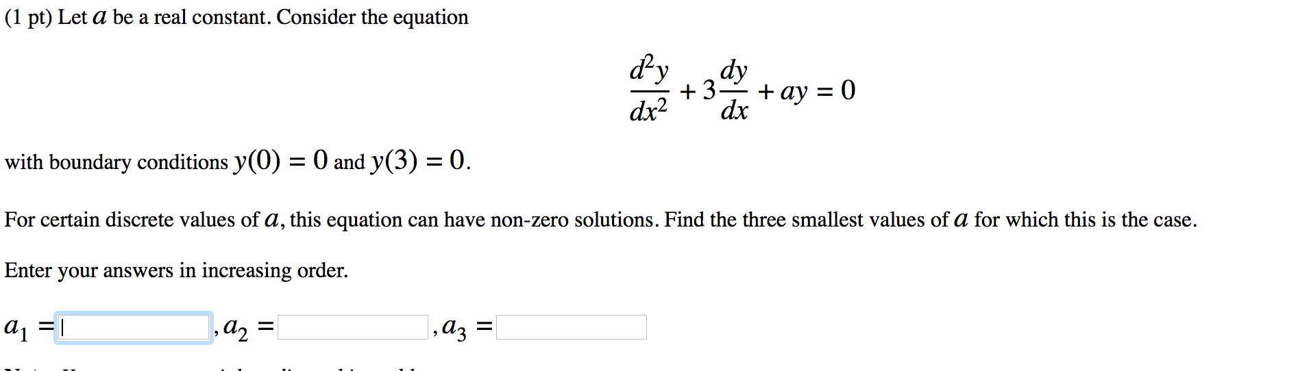 Solved Let a be a real constant. Consider the equation | Chegg.com