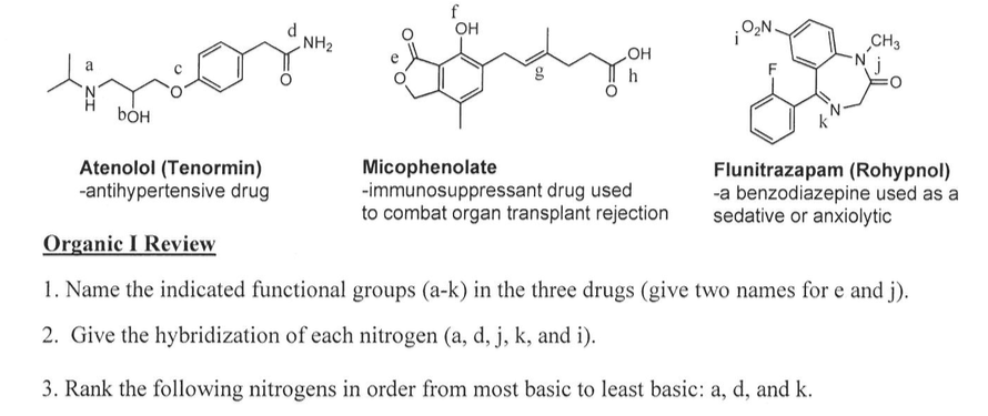 Solved Name the indicated functional groups (a-k) in the | Chegg.com