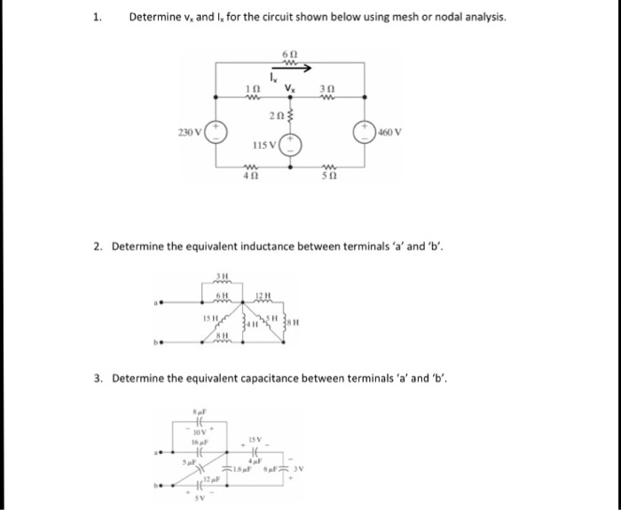 Solved 1. Determine Vx and lx for the circuit shown below | Chegg.com