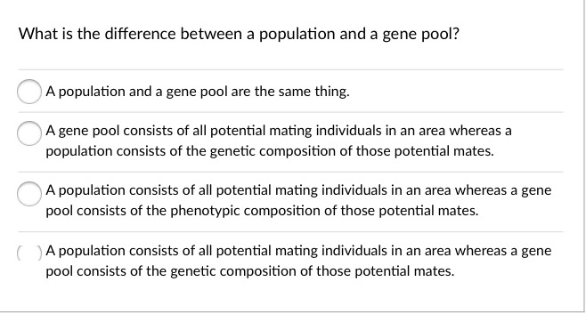 Solved What is the difference between a population and a | Chegg.com