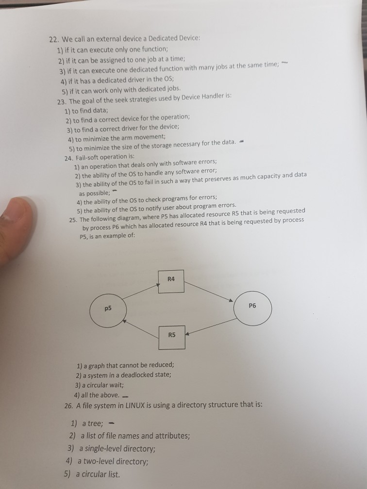 Solved 22. We call an external device a Dedicated Device: 1) | Chegg.com