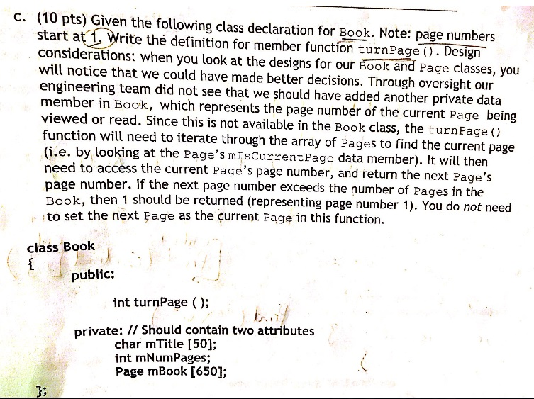 Solved (28 pts) Book with Pages (Parts a -c). Let's say we | Chegg.com
