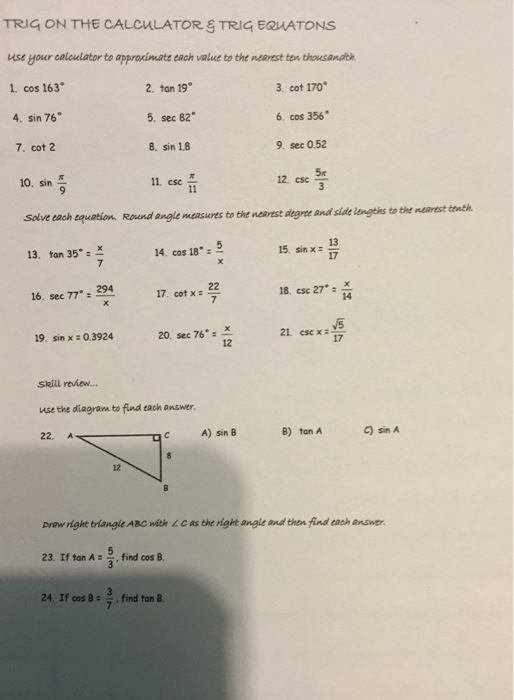 Solved Use your calculator to approximate each value to the | Chegg.com