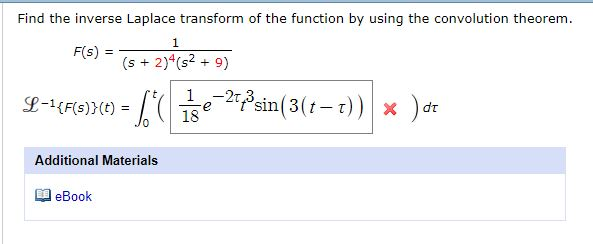 Solved Find the inverse Laplace transform of the function by | Chegg.com