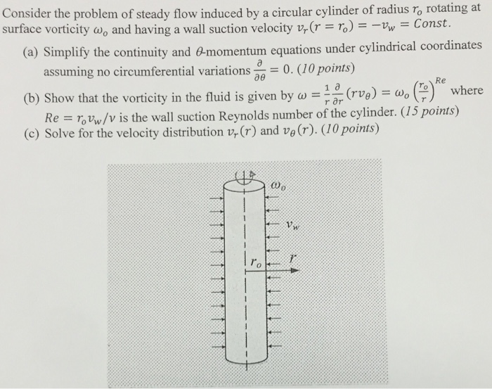 Solved Consider the problem of steady flow induced by a | Chegg.com