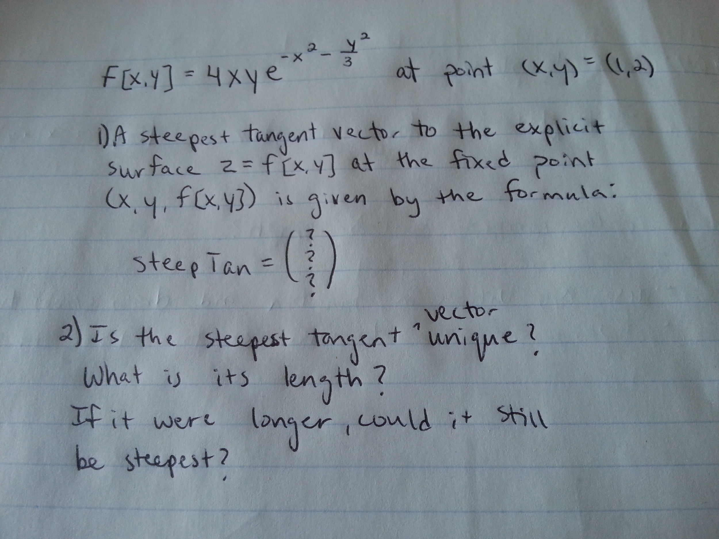 Solved F[x, y] = 4xy at point (x, y) = (1, 2) A steepest | Chegg.com