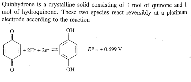 Solved Quinhydrone is a crystalline solid consisting of 1 | Chegg.com