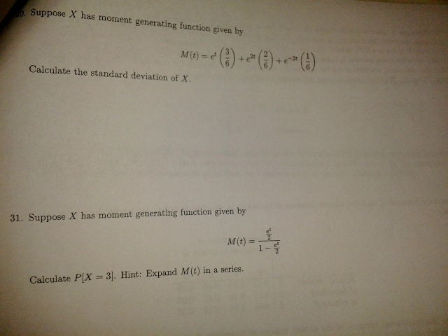 Solved Suppose X Has Moment Generating Function Given By
