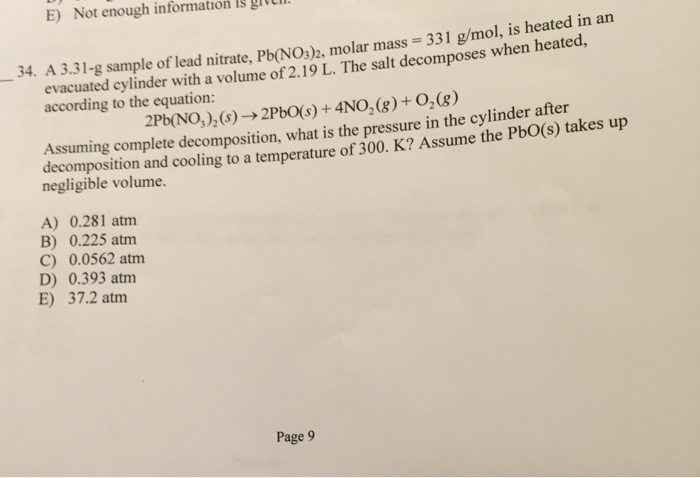 Solved Not enough information is given. A 3.31-g sample of | Chegg.com