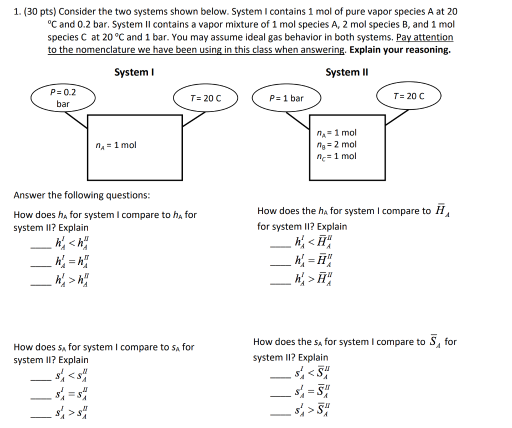 1. (30 pts) Consider the two systems shown below. | Chegg.com 1. (30 pts) Consider the two systems shown below. | Chegg.com