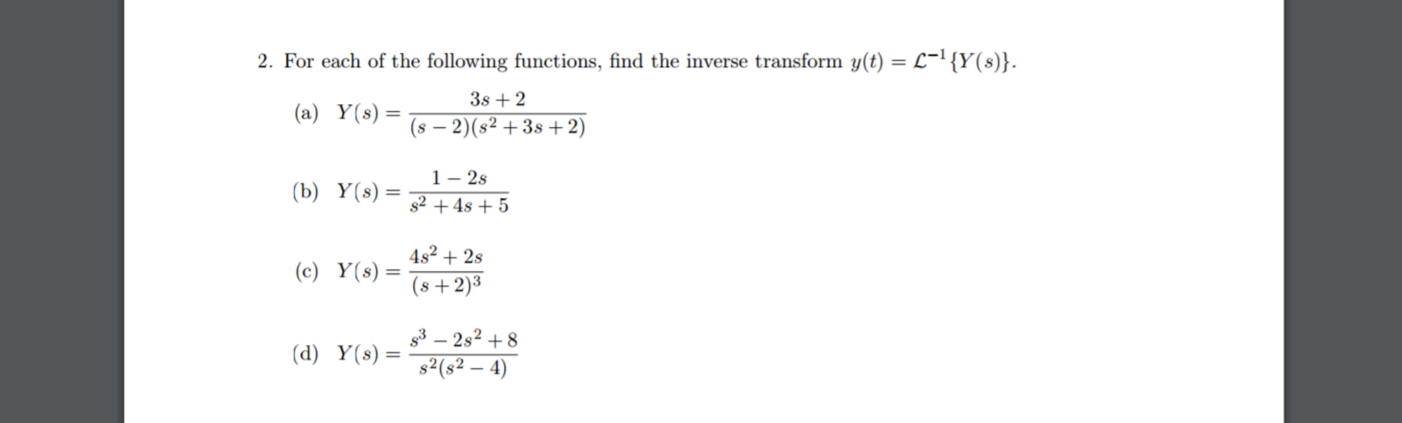 Solved For each of the following functions, find the inverse | Chegg.com