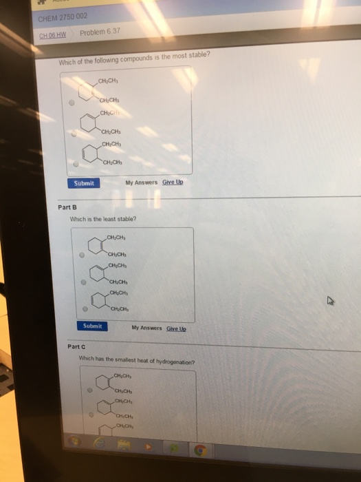 Solved Which of the following compounds is the most stable? | Chegg.com