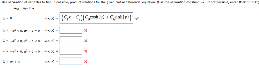 Solved Use separation of variables to find, if possible, | Chegg.com