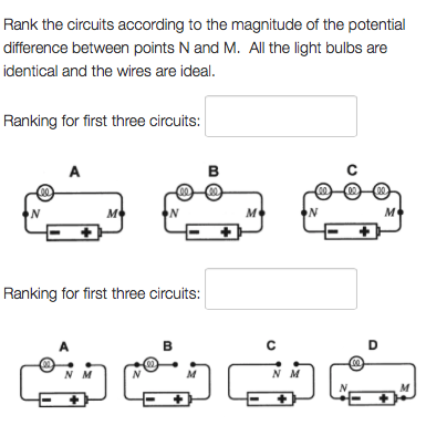 Solved Rank the circuits according to the magnitude of the | Chegg.com