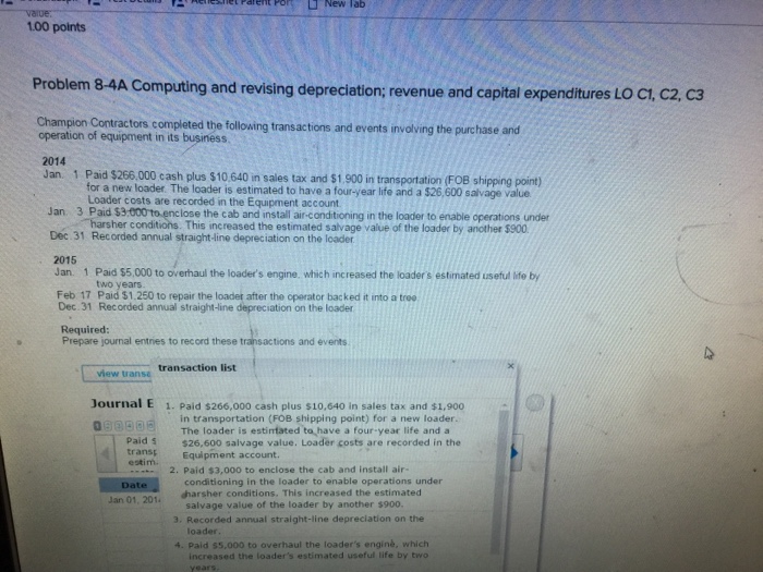 Solved 100 points Problem 8-4A Computing and revising | Chegg.com