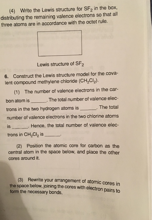 Solved Write the Lewis structure for SF_2 in the box, | Chegg.com