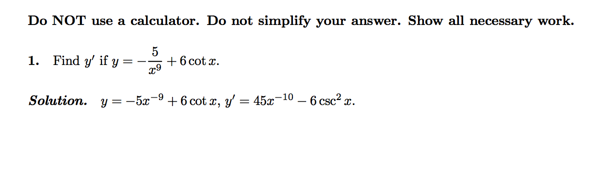 Solved Do NOT use a calculator. Do not simplify your answer. | Chegg.com