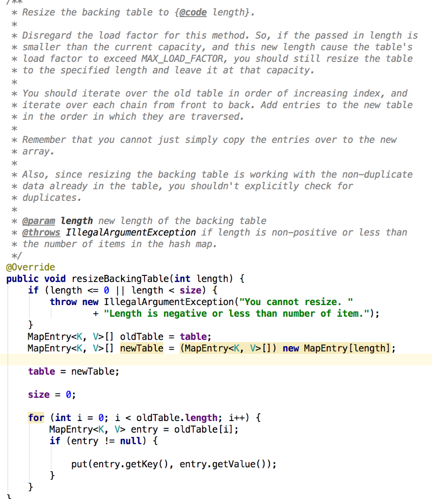 Solved public V put(K key, V value) i == nu throw new | Chegg.com