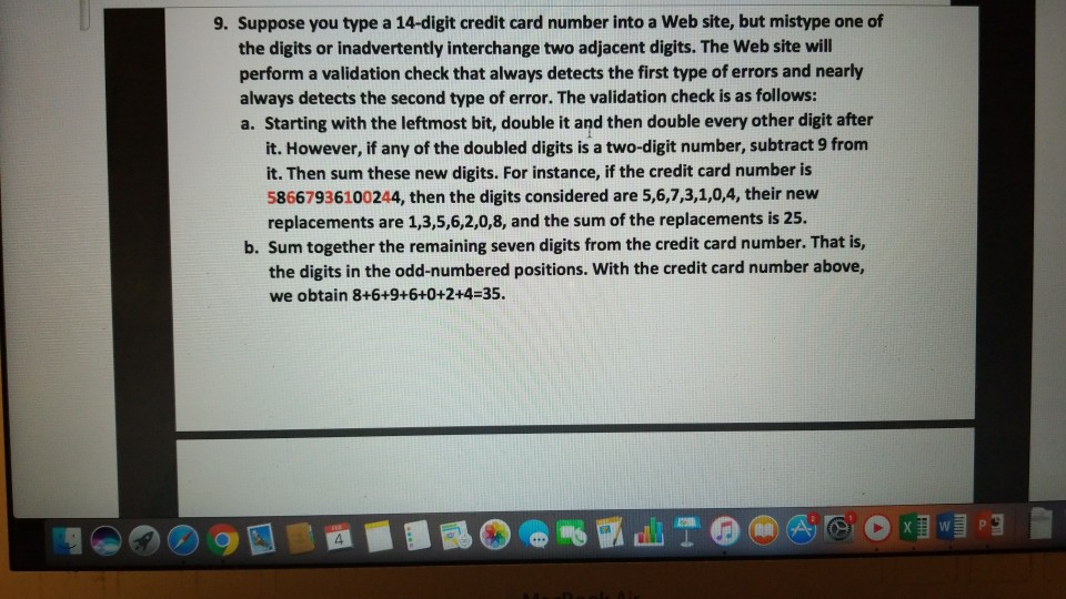 Solved 9. Suppose you type a 14-digit credit card number | Chegg.com