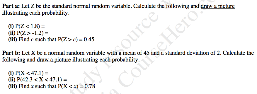 Solved Let Z be the standard normal random variable. | Chegg.com